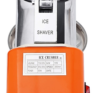 SUPER DEAL Upgraded 300W Electric Ice Shaver Ice Shaved Machine Snow Cone Maker 145 lbs (Orange)