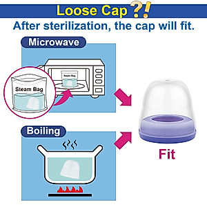 Maymom Dome Caps for Lansino Wide-Mouth Collar Ring, Spectra Wide-Mouth Collar Ring, Pigeon Wide-Mouth Collar Ring. Replace Lansino Bottle Cap, Compatible with Lansinoh Bottle Top, Lansino Bottle Lid