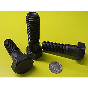 Generic Class 10.9 Steel Hex Bolts M18 x 2.5 mm x 60 mm Long PT 5 pcs, Bolt-1699-21-11, Black