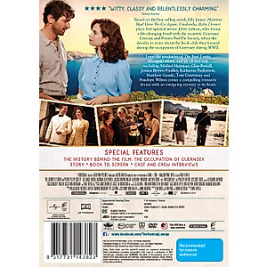 The Guernsey Literary And Potato Peel Society | Lily James | NON-USA Format | PAL | Region 4 Import - Australia