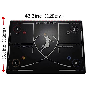 Basketball Footstep Training Mat,Basketball Train mat，Non-Slip Regular Training System Blanket, Dribble Silent Sports Auxiliary Props,Training Pace Ball Control Player Equipment (120cm*86cm*0.4cm)