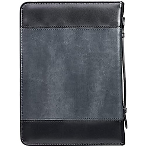 Custom Bible Cover for Men Two-Tone Joshua 1:9 Faux Leather Christian Gift for Father, Brother, Son, Grandpa, Grandson Laser Engraved Imprinting Your Text Name (Medium)