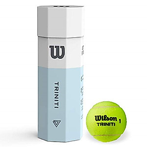 WILSON Tennis Balls, Triniti, Set of 4 Balls, 100% Recyclable Case, Wrt125200,Blue