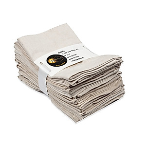 RIANGI Beige Kitchen Towels 100% Cotton Kitchen Washcloths for Dishes, Ultra Soft Absorbent Colorful Kitchen Towels Bar Towels Commercial, 14x14 Inches, 12-Pack Aesthetic Kitchen Essentials