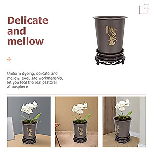 Happyyami Vintage Decor Outdoor Planters 2 Orchid Pots with Orchid pots with Holes Bonsai Planter Decorative Flower Pot with Drainage Holes Saucer and Display African Violet Pots Outdoor Decor