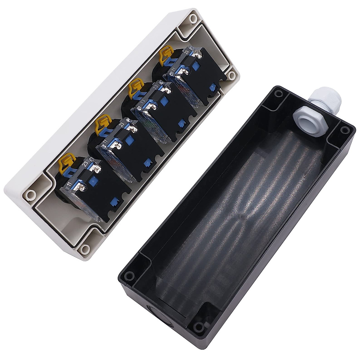 TWTADE/Red Green Momentary Switch, Red Mushroom Emergency Stop Latching Push Button Switch,3 Positions 2NO Latching Select Selector Switch Station Box hz-11ZS-20X-GR