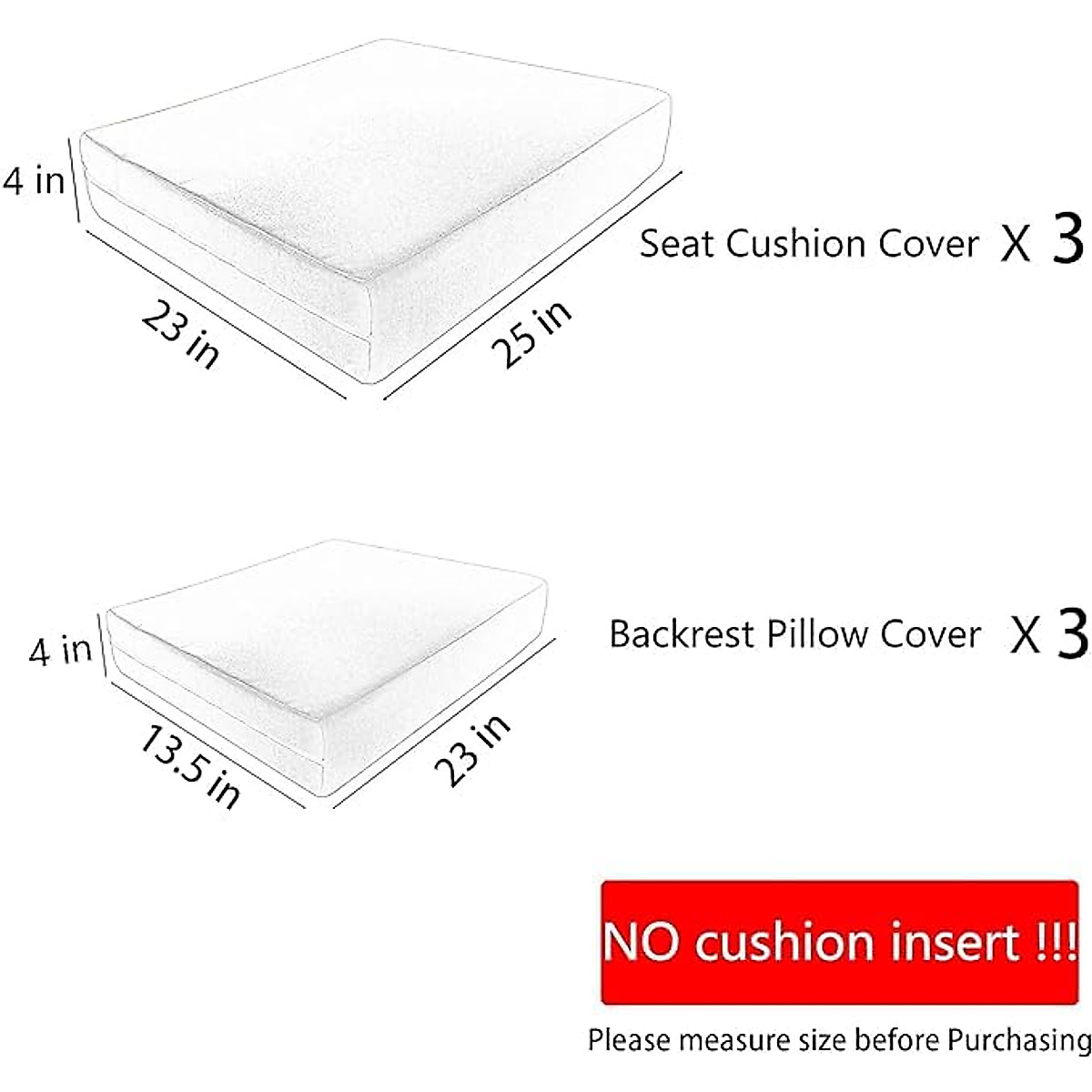 SUSIE'S GARDEN 6p Outdoor Cushion Slipcovers Outdoor Patio Cushions Covers Replacement Waterproof with Zipper for 5-Seat Outdoor Rattan Sofa Patio Furniture Cushion Covers Teal Blue, Covers Only