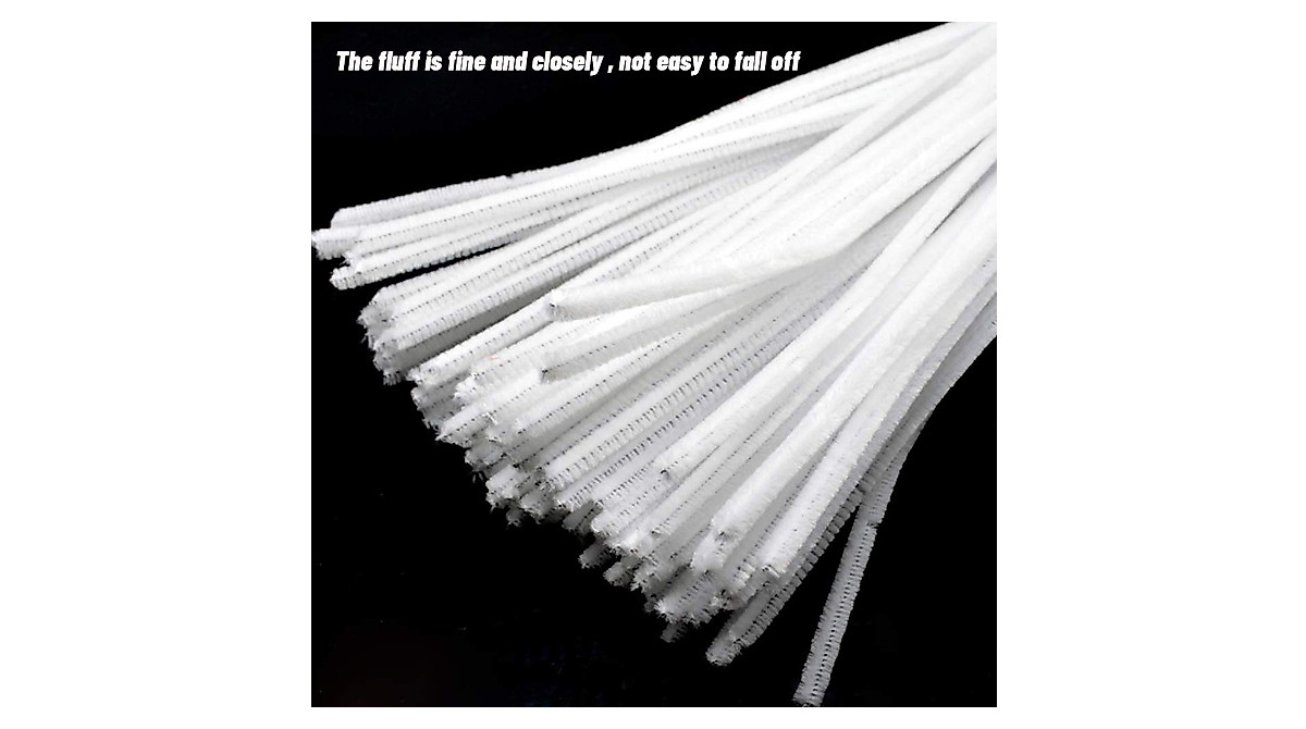 100 White Pipe Cleaners Set for Creative Arts & Crafts