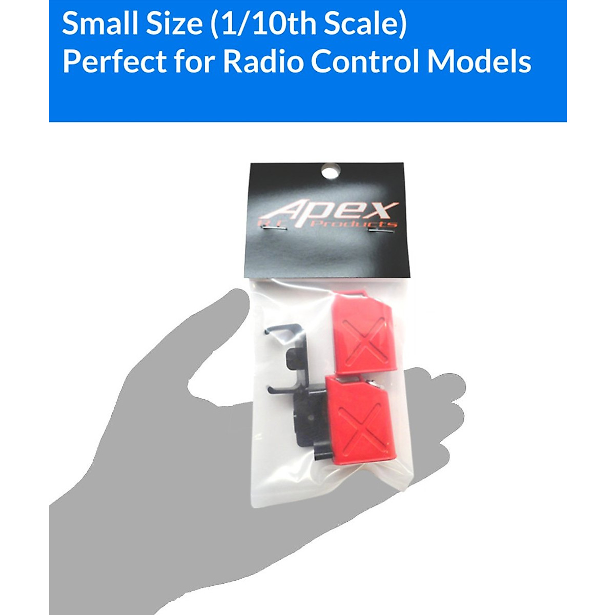 Apex RC Products 1/10 RC Rock Crawler Scale Red Jerry Gas Can Jug W/Brackets - 2 Pack 4052