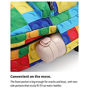 HotStyle TRENDYMAX Little Kids Backpack with Chest Strap, Cute for Preschool Kindergarten Girls Boys, Colorful Blocks