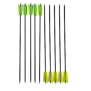 SHARROW 12 Pcs 30Inch Archery Flu Flu Arrow 400 Spine Carbon Arrow Target Practice Arrow with 4 Pcs Feather (Green)