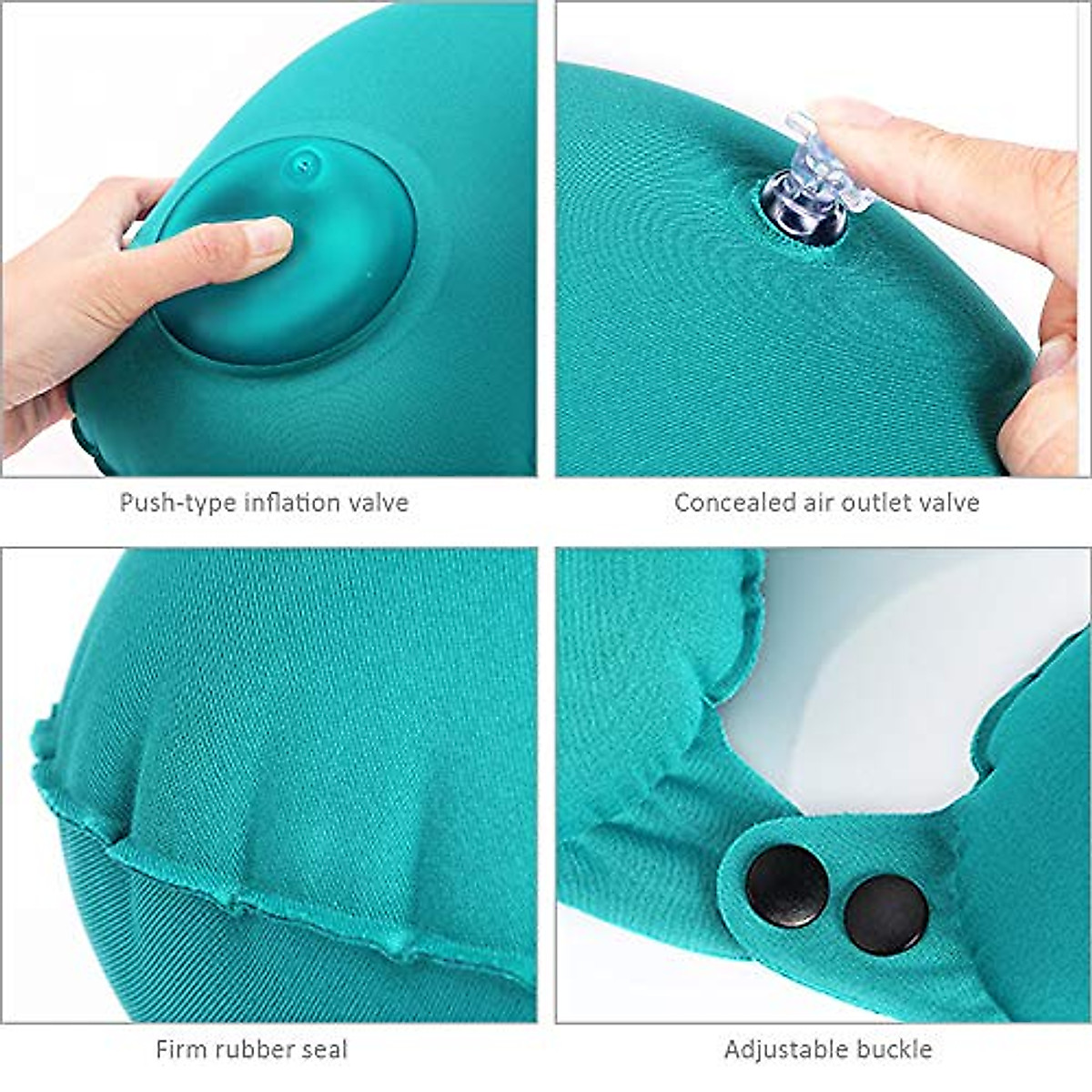 Inflatable Travel Pillow, 2019 New Pressing U-shaped Neck Pillow, Portable Sleeping Pillow for Airplane, Train, Car, Office (Navy)