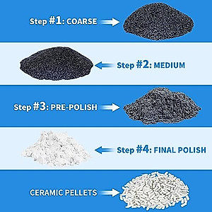 KomeStone Rock Tumbler Grits Kit, 4 Lbs, Polishing Grits & Ceramic Pellets Kit, Polish up to 25 Lbs Rocks, Compatible with Any Rocks & Rock Tumlers & Stone Polishers