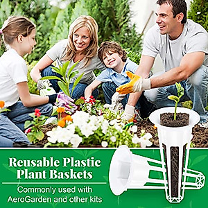 142 Pack Seed Pod Kit Compatible with AeroGarden, Hydroponics Garden Accessories for Growing System, Grow Anything Kit with 30 Grow Sponges, 30 Baskets, 50 Labels, 30 Domes, 2 Nutrient Plant Food