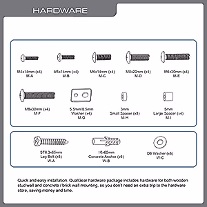 QualGear QG-TM-002-BLK 37-Inch to 70-Inch Universal Ultra Slim Low Profile Fixed Wall Mount LED TVs, Black