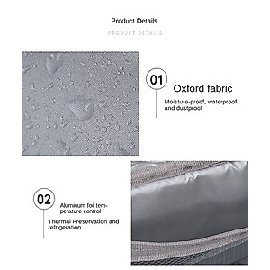 Kawaii Lunch Bag Cute Embroidery Lunch Box Reusable Thermal Cooler Lunch Tote Bag for Back to School Supplies (Red)