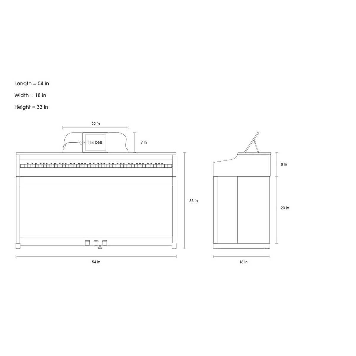 The ONE Digital Piano with Lighted-up Teaching Keys, Piano Keyboard 88 Keys with Hammer Action for Beginner/Professional, Full Size Weighted Keyboard with Piano Stand/3-Pedal Unit/APP, White
