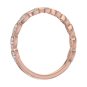 1/10 Carat Diamond 3/4 Eternity Wedding Band Ring in 14K Rose Gold (Ring Size 7) (I1-I2 Clarity)