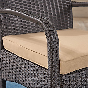 Christopher Knight Home 305809 Otto Outdoor Wicker Club Chair, Brown and Tan(Set of 2)