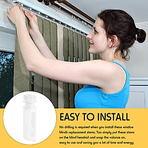 Vertical Blind Stem Replacement White Stems for Vertical Window Blind Vertical Blind Carrier Stem Vertical Blinds Curtain Accessories (40 Pieces)