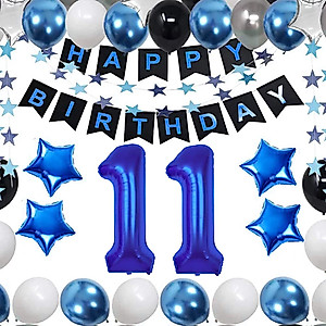 Large Hot Blue 11 Balloons Number - 40 Inch | Blue Number 11 for Birthday Balloon for 11th Birthday Decorations for Girls Daughter | 11 Number Balloon for 11 Old Birthday Gift Decors Anniversary