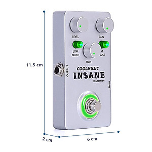 COOLMUSIC C-DI01 Insane Distortion Guitar Bass Distortion Pedal