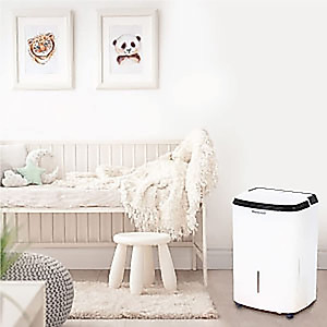 Honeywell 30 Pint Energy Star Dehumidifier with 5 Year Warranty for Basement & Medium Rooms with Mirage Display and Washable Filter to Remove Odor & Filter Change Alert