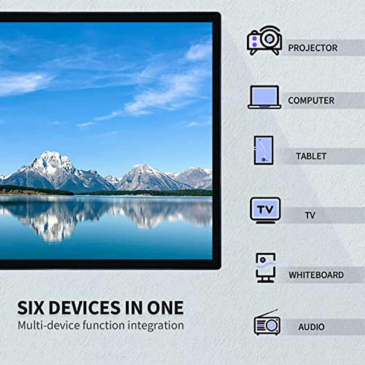 TouchWo 55 inch Interactive Touchscreen Monitor, Smart Board with 4K Display, Win-10 Electronic Whiteboard Touch Screen PC for Office and Classroom, Core i3 RAM 4G & ROM 128G