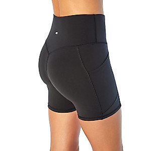 Marika Womens Linnette High Waist Tummy Control Short, Black, Large US