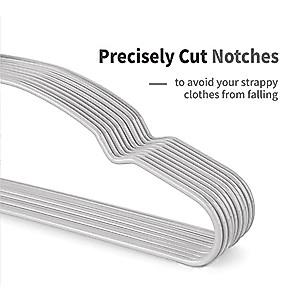 TOPIA HANGER Metal Hangers 20 Pack, Non Slip Clothes Hangers Space Saving, Heavy Duty Rubber Coated Wire Hanger for Coat, Shirt, Dress, Pants-Grey, CT12G
