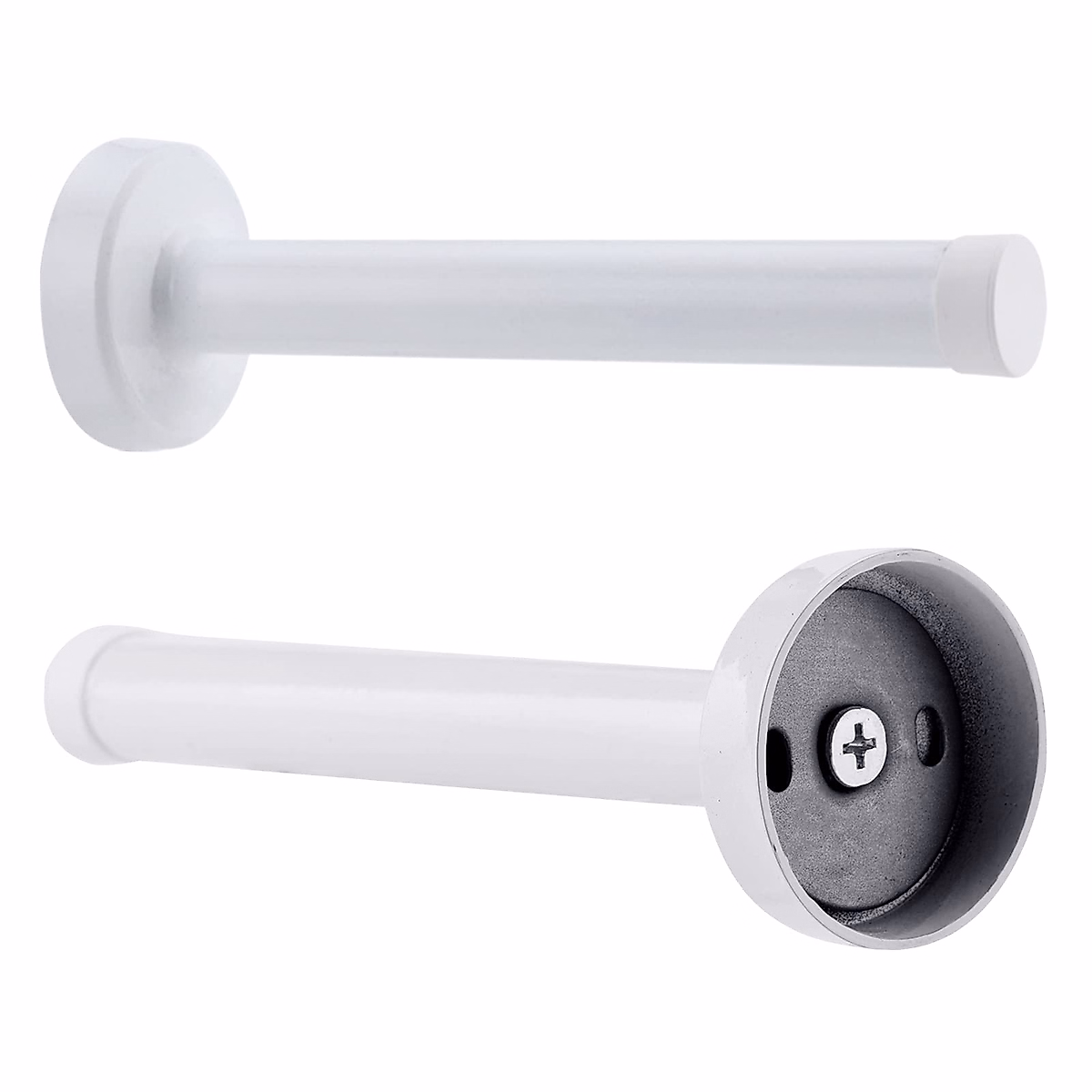 Modern Door Stopper, 6 Inch Stainless Steel Door Stop with Sound Dampening Rubber Bumper Wall Mounted Durable Door Holder with Hardware Screws Brushed Finish (5, White)