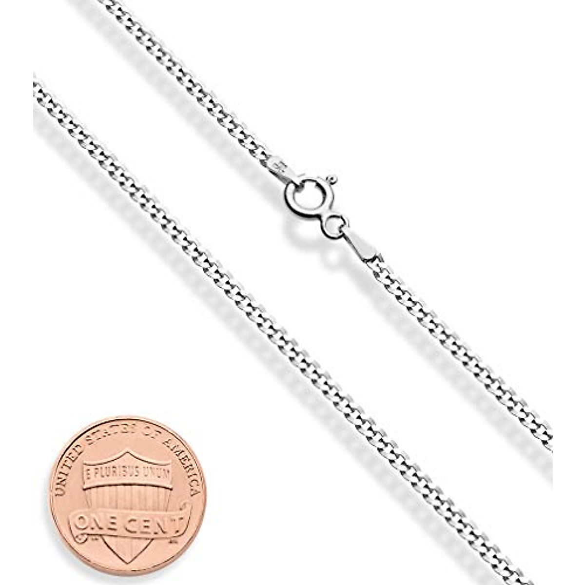 Miabella Solid 925 Sterling Silver Italian 2.3mm Diamond Cut Cuban Link Curb Chain Necklace for Women Men, Made in Italy (Length 18 Inches (women's average length))