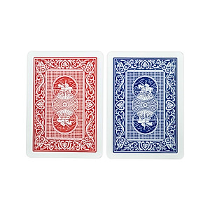 Copag Magnum Design 100% Plastic Playing Cards, Poker Size Magnum Index Red/Blue Double Deck Set