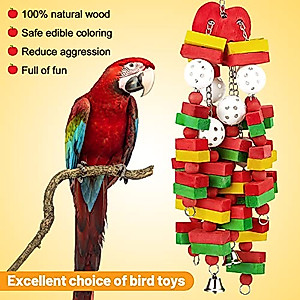MEWTOGO Large Bird Parrot Toys for Cockatoos African Grey Macaws and Amazon Parrots