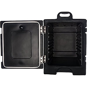 Carlisle PC300N03 Cateraide End-Loading Insulated Food Pan Carrier, 5 Pan Capacity, Black + 10201B07 StorPlus Full Size Polycarbonate Food Pan, 4 Deep, Clear