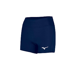 Mizuno womens Elevated 4" Inseam Volleyball Shorts, Navy, X-Small