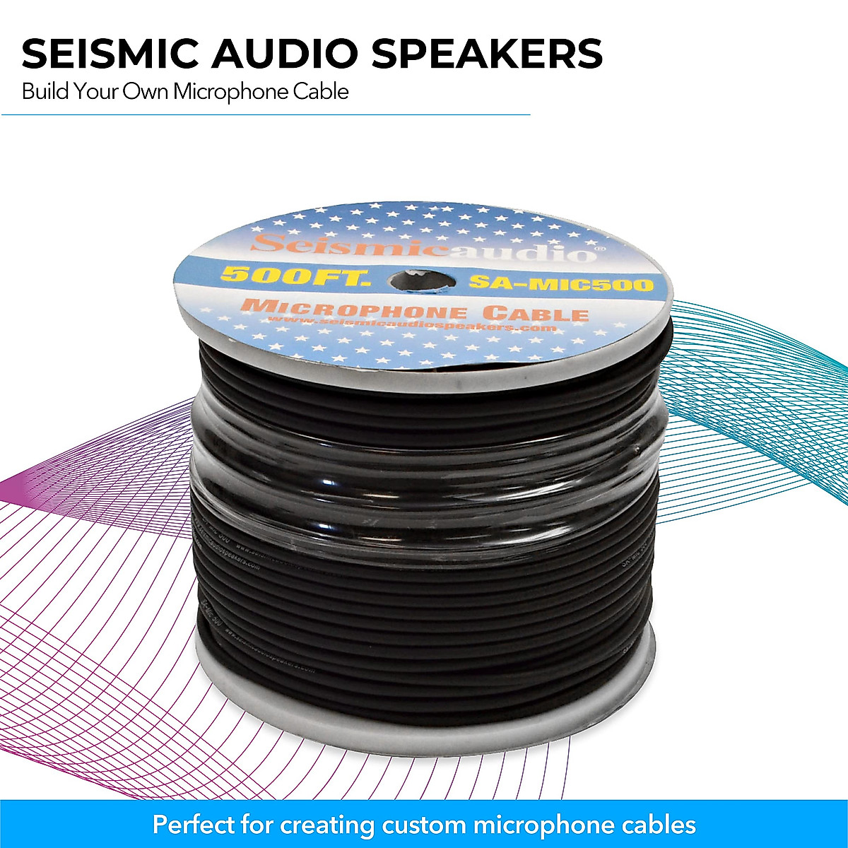 Seismic Audio Speakers Microphone Cable, Build Your Own Mic Cable, Spool of 500 Feet Cable