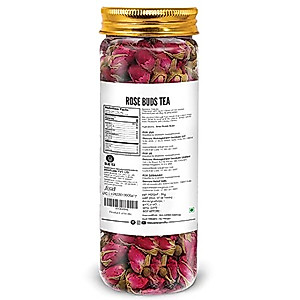 BLUE TEA - Rose Buds Herbal Tea - 1.05 Oz | Grade A | DETOX TEA | Caffeine Free Herbal Tea - Vegan - GMO-Free - Recycled Food Grade Pet Jar