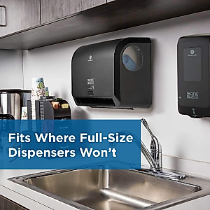 Pacific Blue Ultra 9" Mini Automatic Paper Towel Dispenser by GP PRO (Georgia-Pacific), Black, 54518, 14.1" W x 6.5" D x 11.1" H - New Version