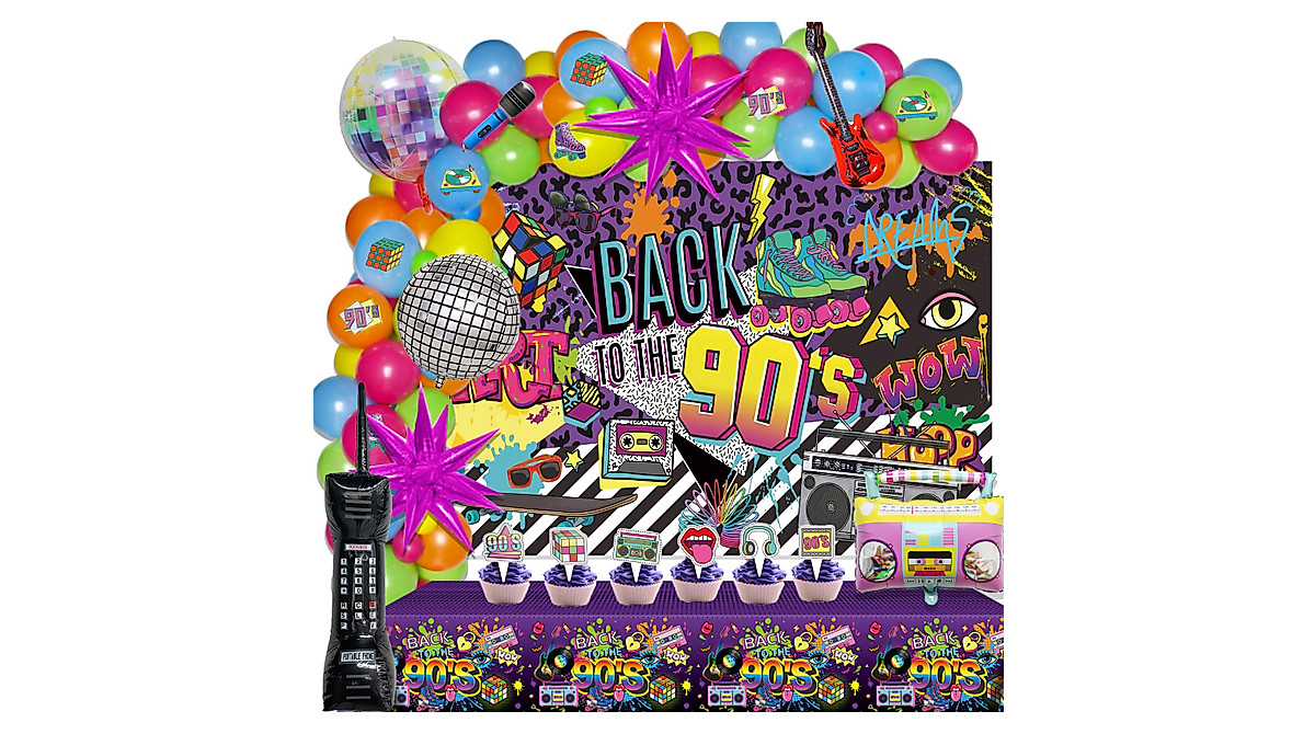 90s Party Decorations Kit | Homond Retro Party Supplies