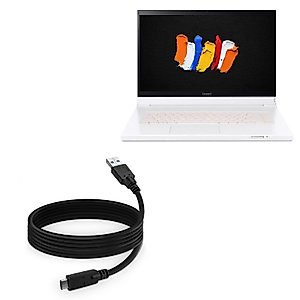 BoxWave Cable Compatible with Acer ConceptD 7 Ezel CC715-71-7163 (15.6 in) - DirectSync - USB 3.0 A to USB 3.1 Type C, USB C Charge and Sync Cable - 6ft - Black