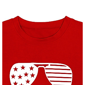 American Flag Shirt Toddler Boys Girls Patriotic Tees Shirt 4th of July T-Shirt Summer Short Sleeve Tee Tops(Dark Grey,120)