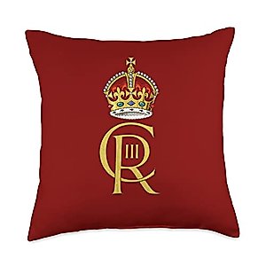 British King Long Live The King God Save The King Union Jack Throw Pillow, 18x18, Multicolor