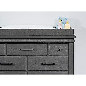 Soho Baby 43065210 Hampton Premium Changing Topper for 7-Drawer Dresser, Wire Brush Canyon Gray Finish