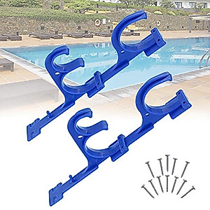 Feian Pole Hangers,Plastic Holder Set,Pool Pole Hanger Pool Hanger Hook for Pool Telescoping Pole,Leaf Rakes,Net,Vacuum Hose,Brushe and Garden Tools