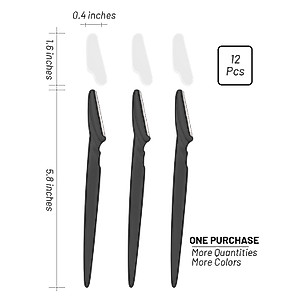 Eyebrow Razor for Women, 12 Pcs Dermaplaning Tool for Face Professional, Face Razor for Women Facial Hair Remover Black