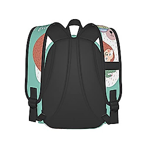 KiuLoam 17 Inch Backpack Cute Sloth Llama Friends Mint Green Laptop Backpack Shoulder Bag School Bookbag Casual Daypack