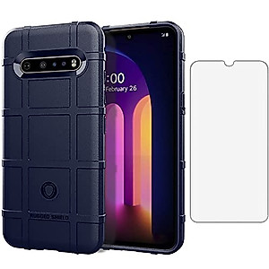 Asuwish Phone Case for LG V60 ThinQ V60ThinQ 5G G9 Thin Q with Tempered Glass Screen Protector Cover and Cell Accessories Rugged Hybrid Protective Hard Mobile LGV60 V 60 60ThinQ 60V Women Men Blue