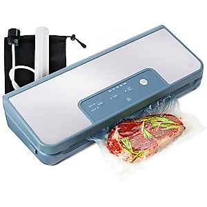 Greater Goods All-In-One Vacuum Sealer Kit - Start Sealing & Saving Today with a Powerful, Fast Sealer that comes with Sealer Bags and Accessories (Stone Blue)