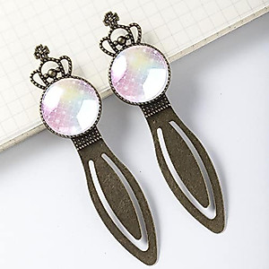 Mermaid Fish Scale Vintage Bookmark Gift Box Set for Students Teachers School Library Page Holder with Crystal Glass